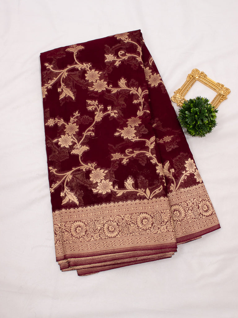 Claret Designer Georgette - S045 – Ela Stories